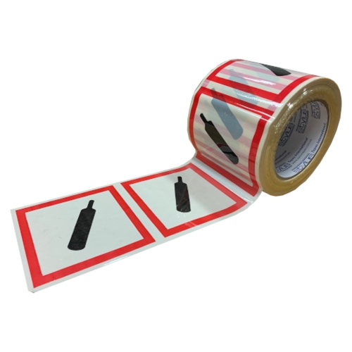 DG Gas Under Pressure Label Tape 100mm x 50mm (500/Roll) - Pallethub